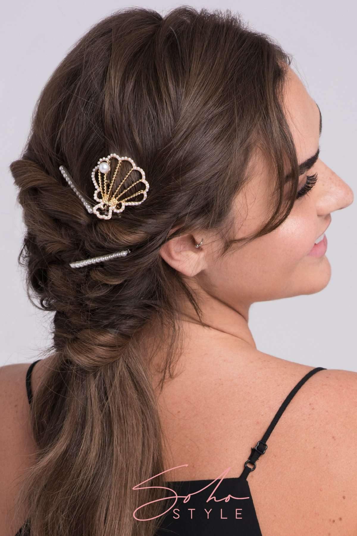 Large Seashell Pearl Hair Clip – Soho Style
