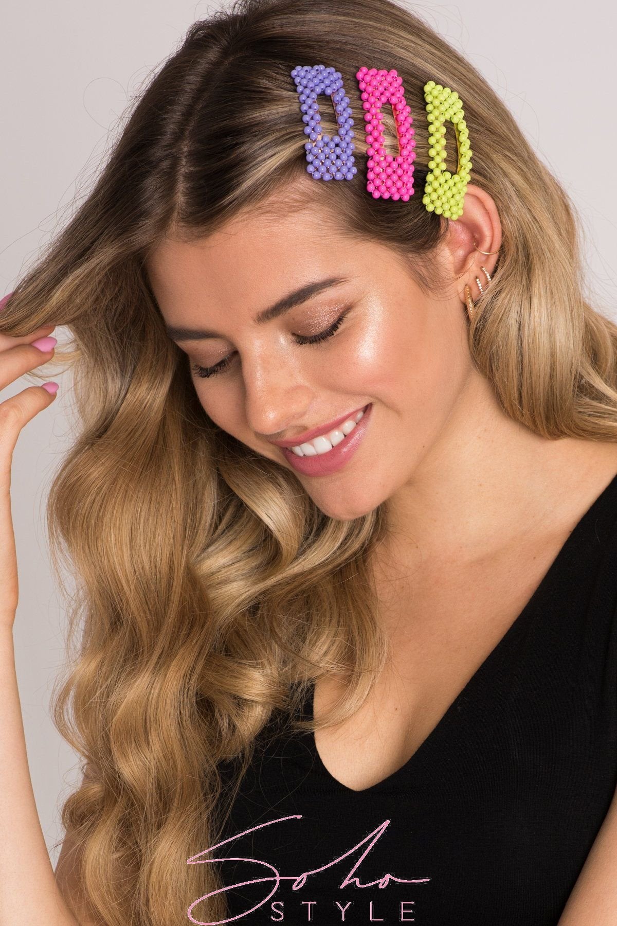 Neon Beaded Hair Clips – Soho Style