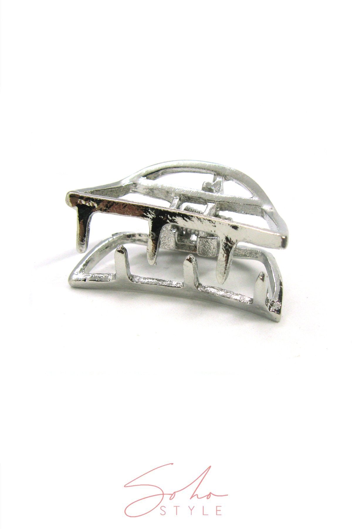 Modern Metal Rectangular Hair Jaw & Mini Metal Moon Hair Jaw Set – Soho ...