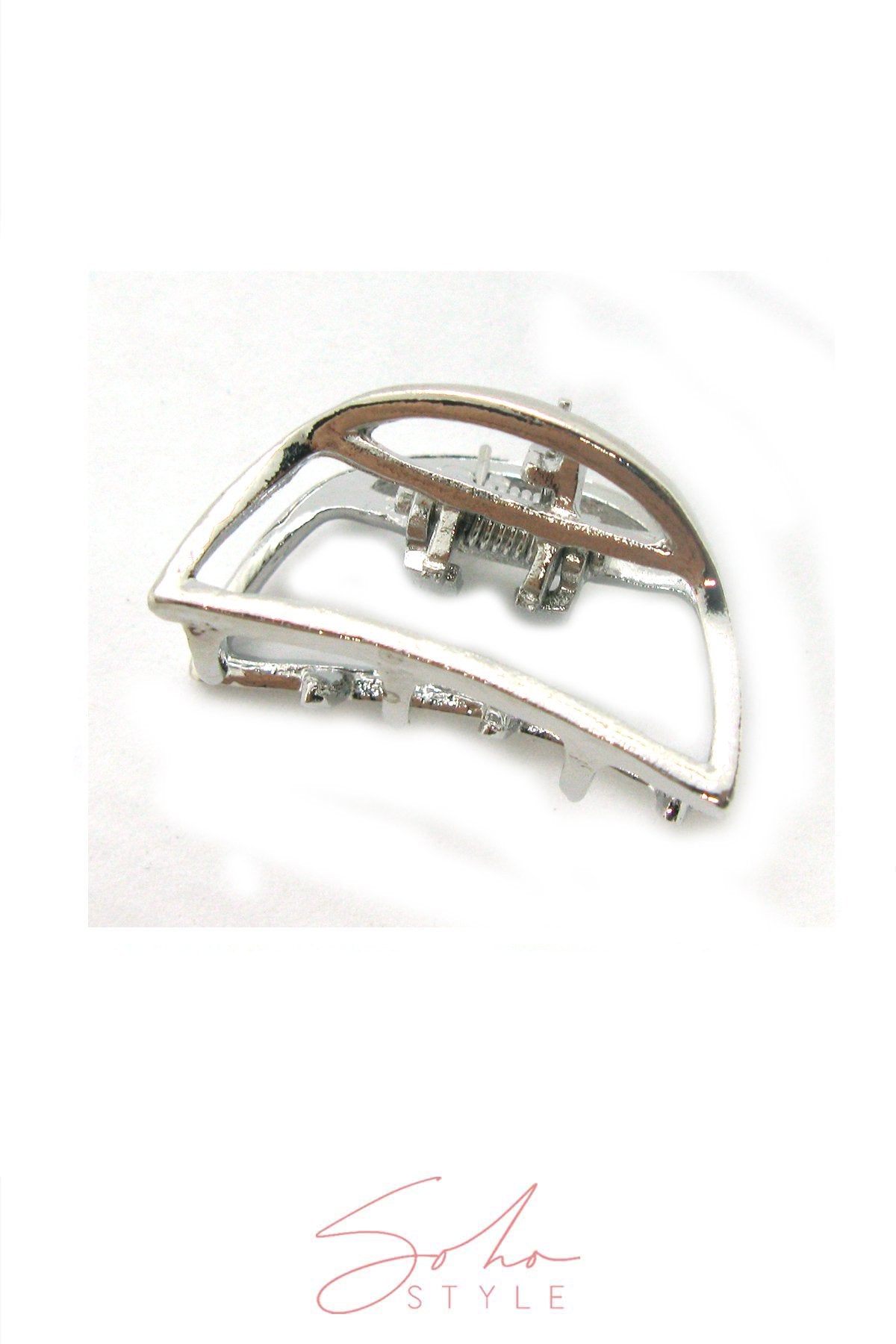 Modern Metal Rectangular Hair Jaw & Mini Metal Moon Hair Jaw Set – Soho ...