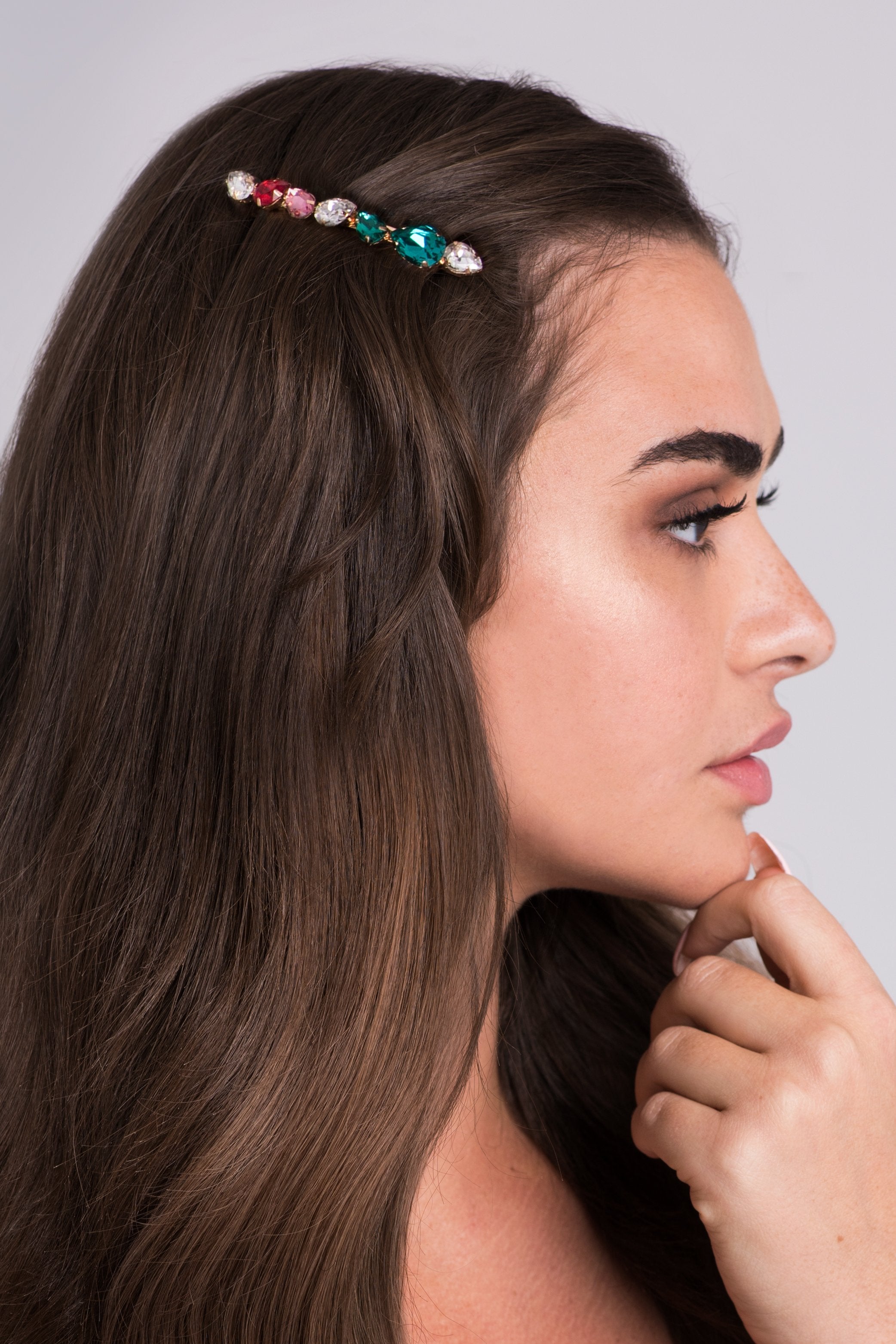 Multi-Colored Bejeweled Barrette – Soho Style