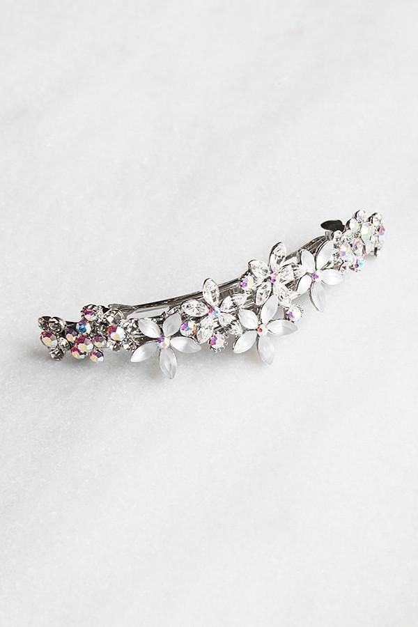 Contrasting Crystal Flower Barrette – Soho Style