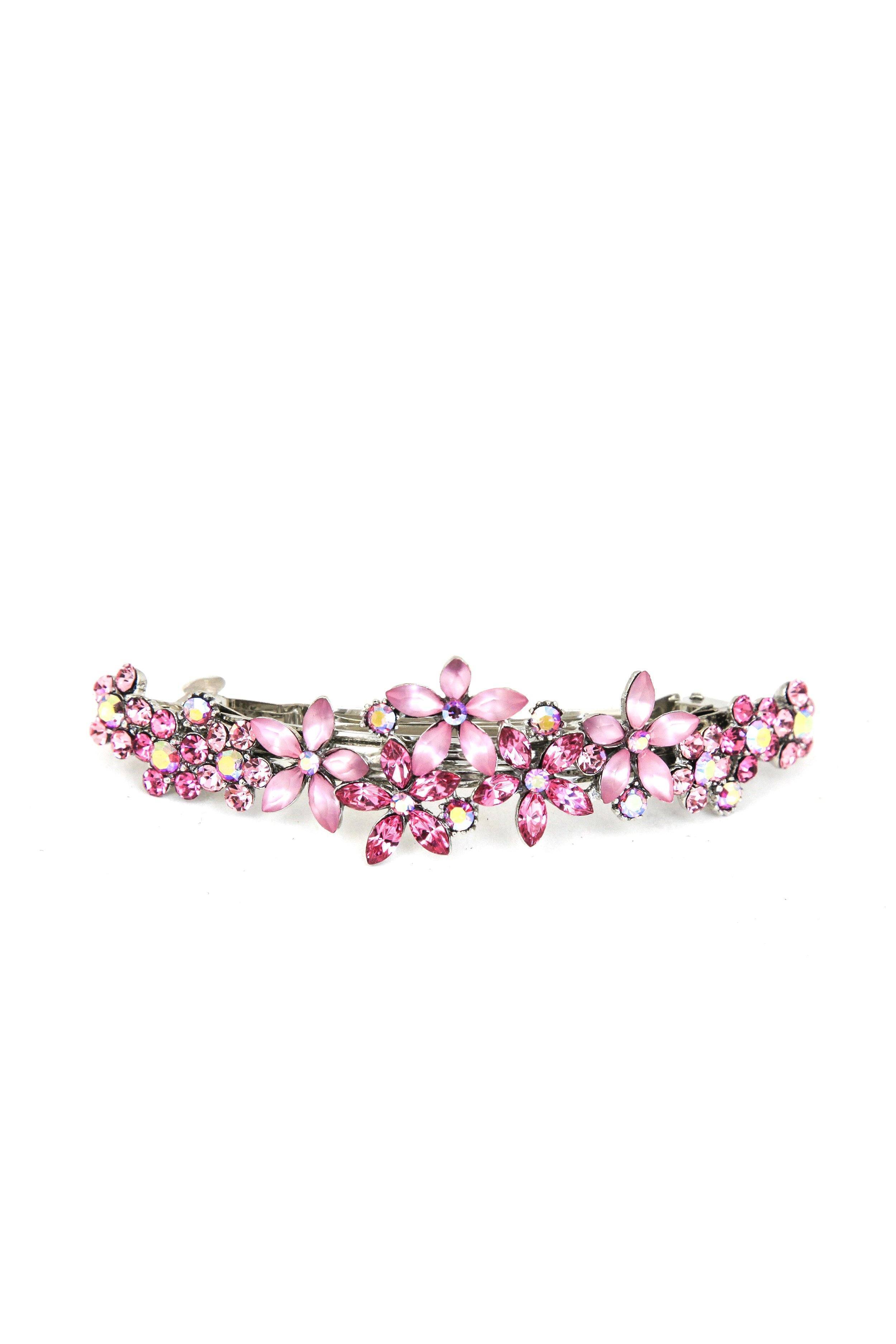 Contrasting Crystal Flower Barrette – Soho Style