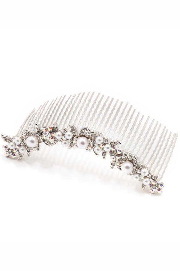 Pearl & Crystal Curved Comb – Soho Style